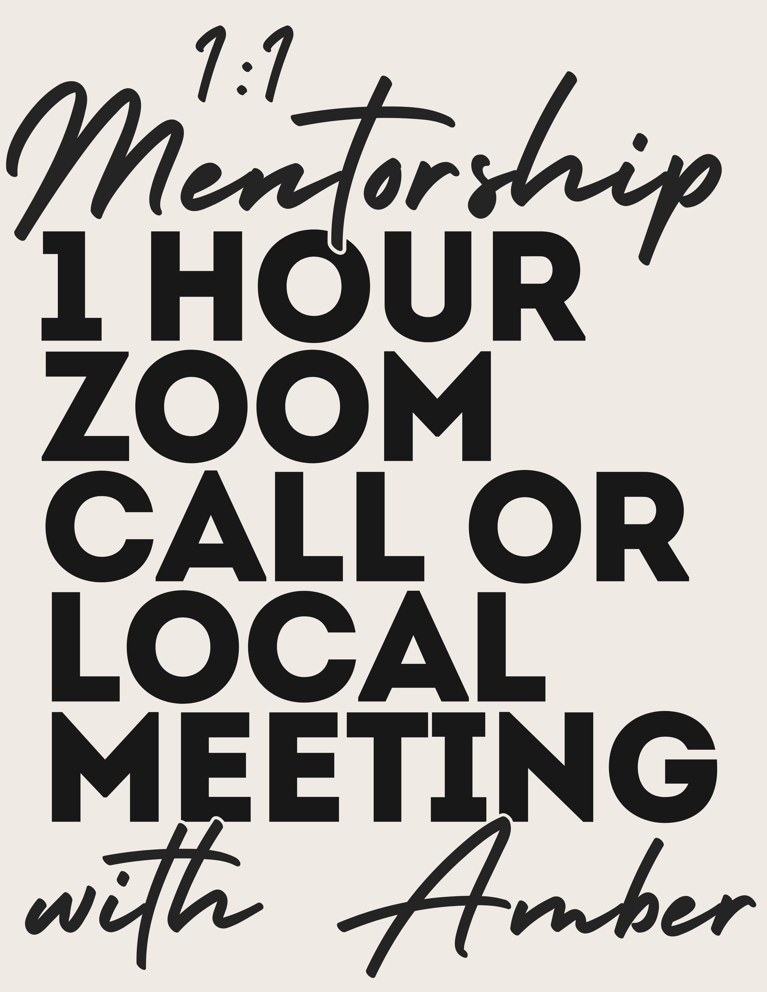 1:1 Mentorship with Amber - 1 Hour Zoom Call or Local Meetup – Shades ...
